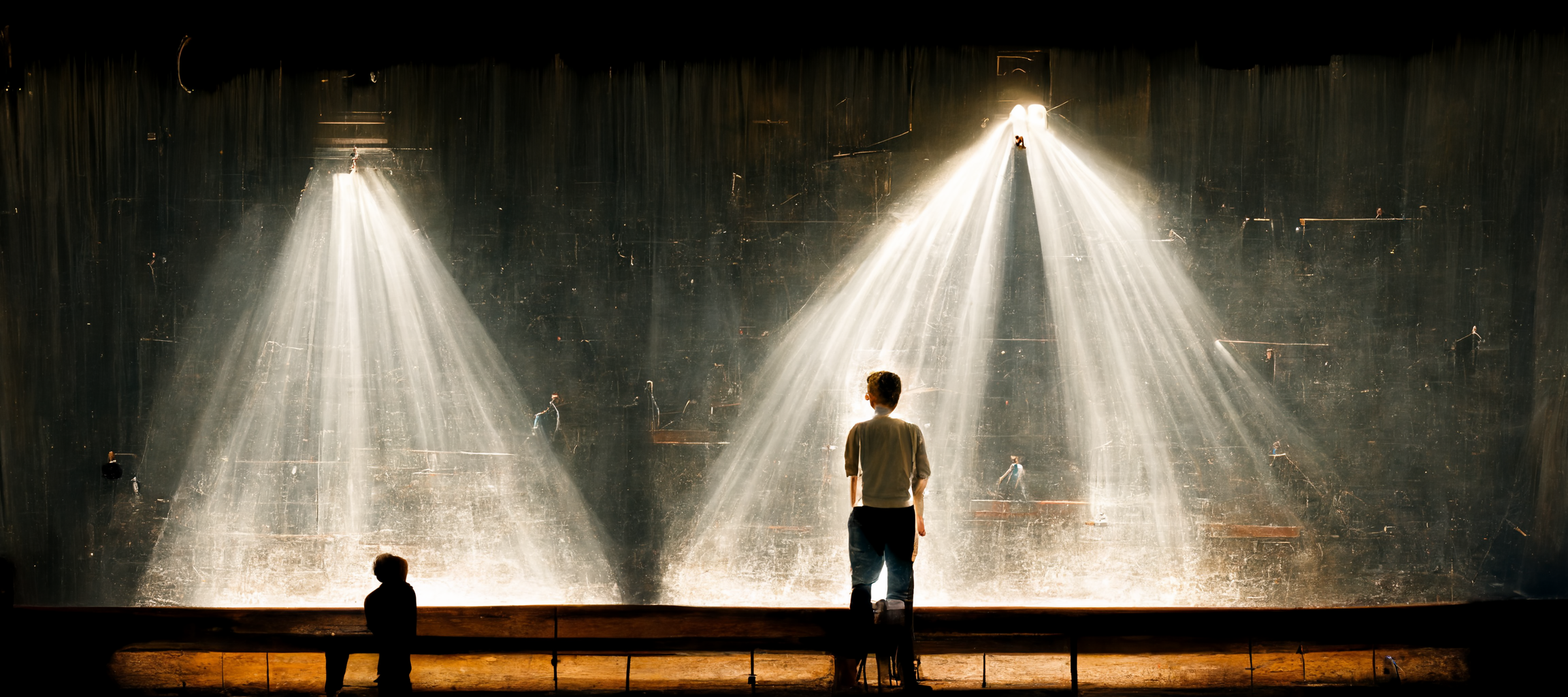 Spotlight On Stage With A Person
